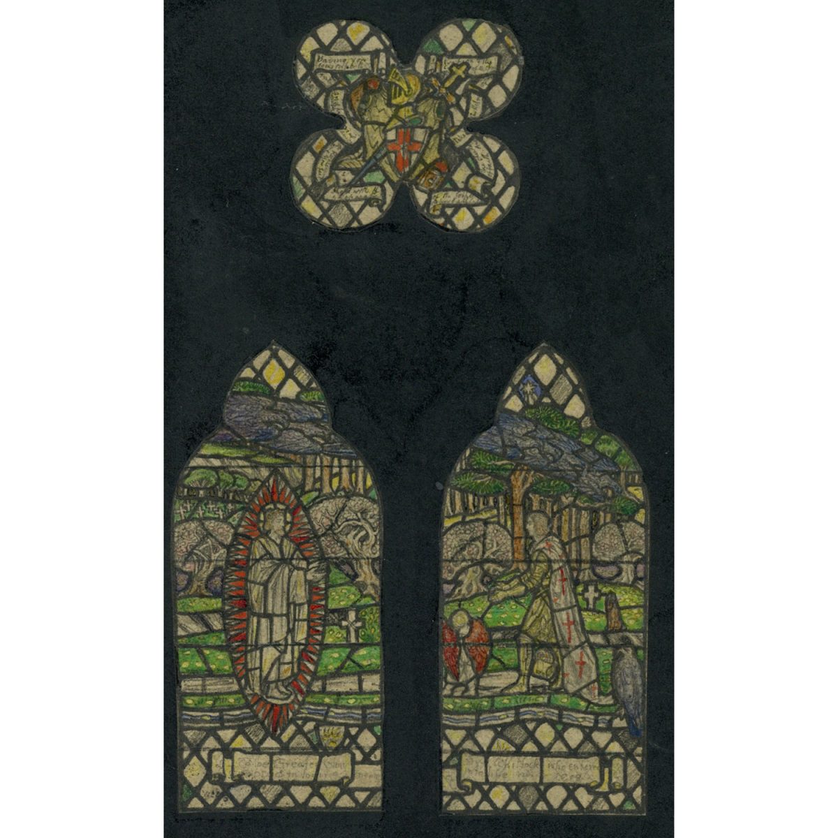 Florence Camm Arthurian Stained Glass Window Design II - Manning Fine Art