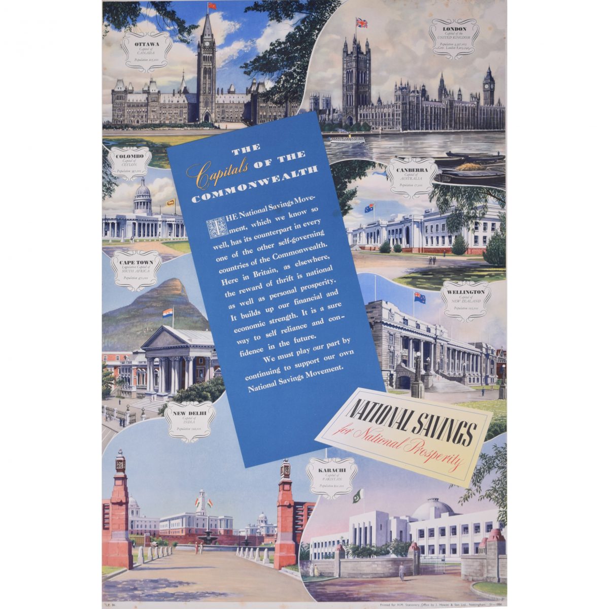 Commonwealth Capitals poster - Manning Fine Art
