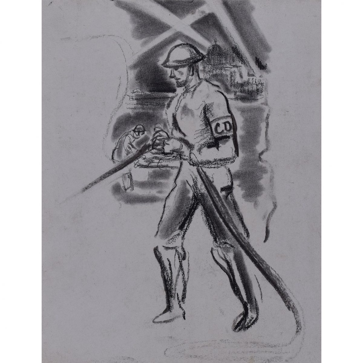 The Blitz: A Civil Defence Firefighter In Action before St Paul's ...