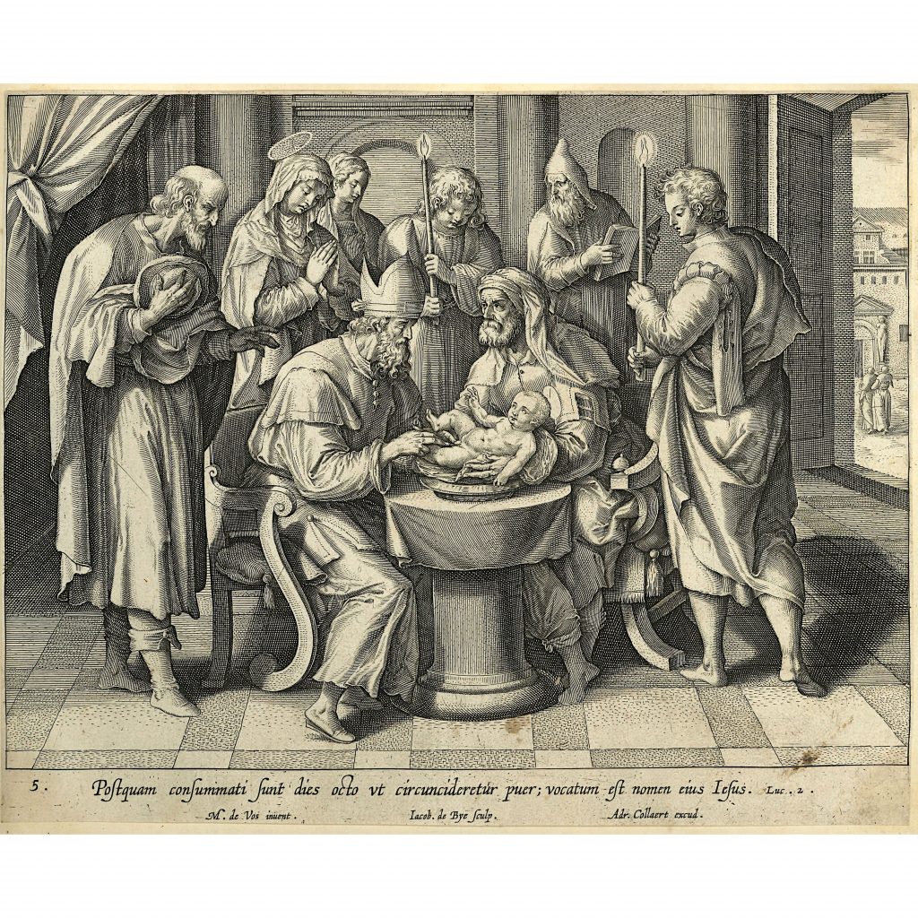 Adrian Collaert early engraving Martin de Vos The Circumcision of ...