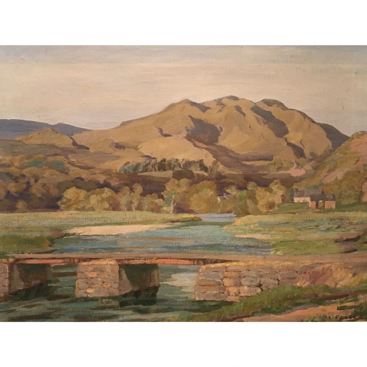 Robert Macdonald Fraser Landscape with Footbridge Oil on Canvas ...