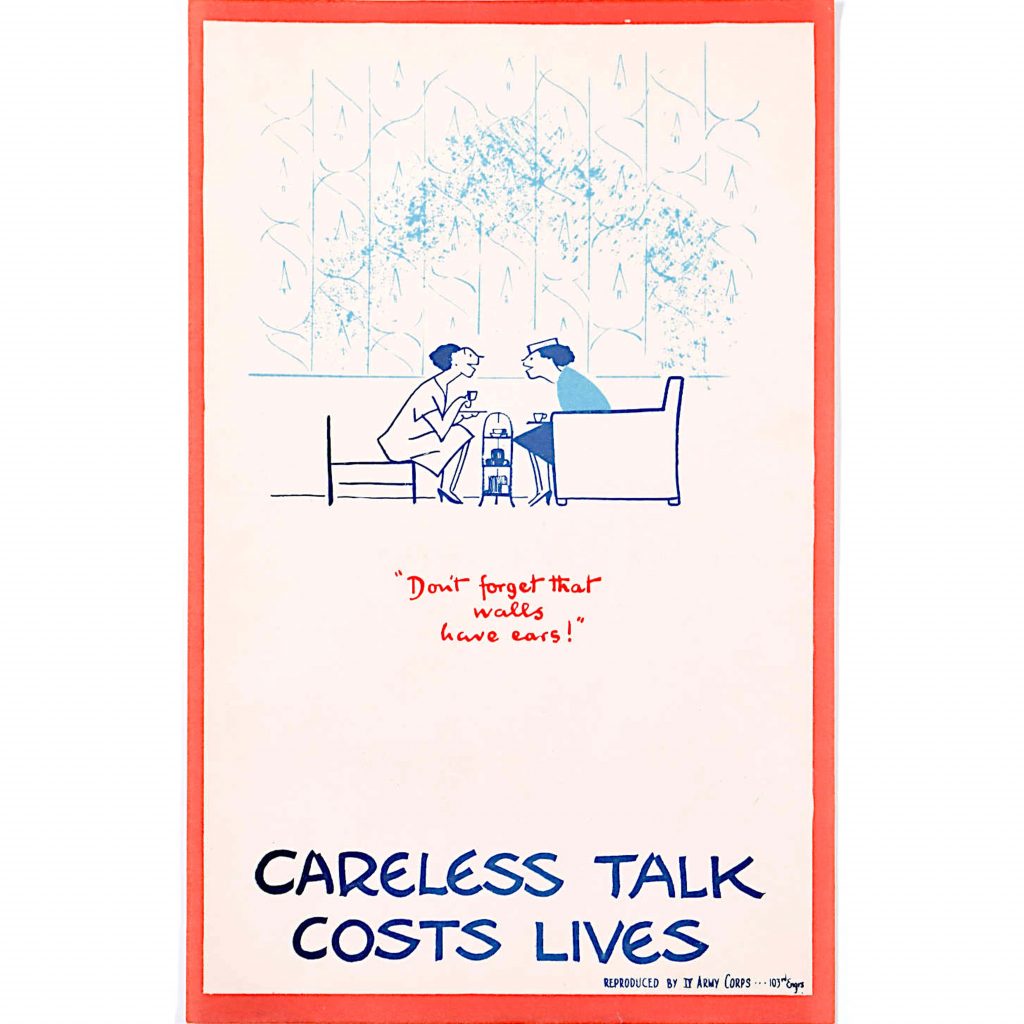 Careless Talk Costs Lives IV 'Fougasse' IV Army Corps Edition Poster ...