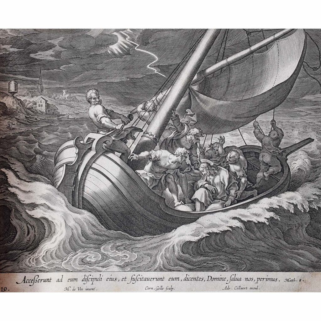 Adrian Collaert Martin de Vos Christ Calms the Storm - Manning Fine Art