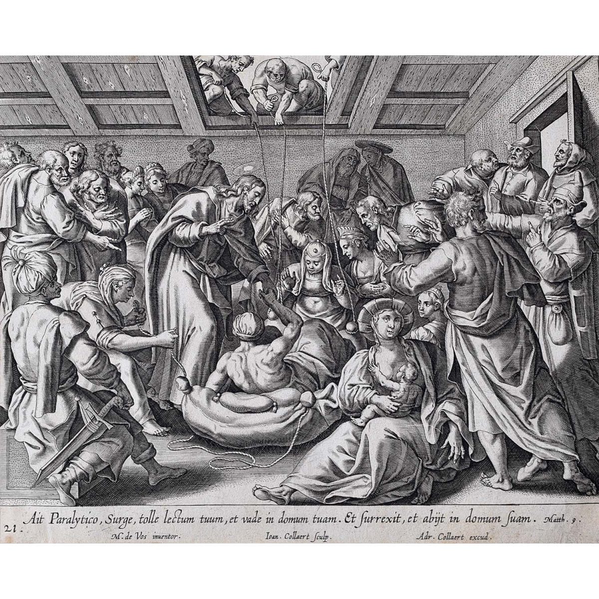 Adrian Collaert Martin de Vos Jesus Heals the Paralytic - Manning Fine Art