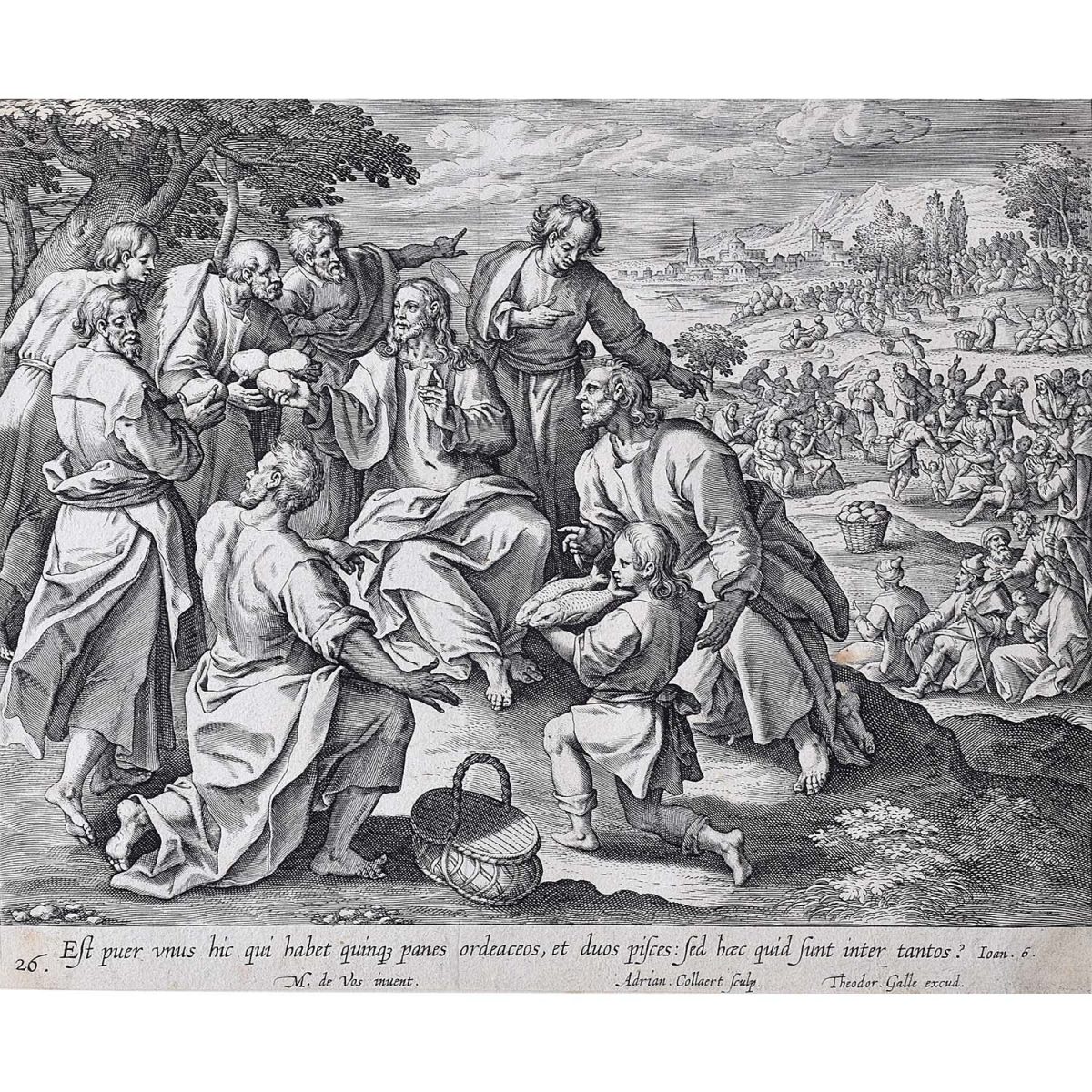 Adrian Collaert Martin de Vos Jesus feeds the 5000 - Manning Fine Art