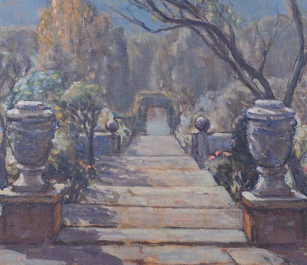 Ethel Louise Rawlins: A Garden Below the South Downs oil painting