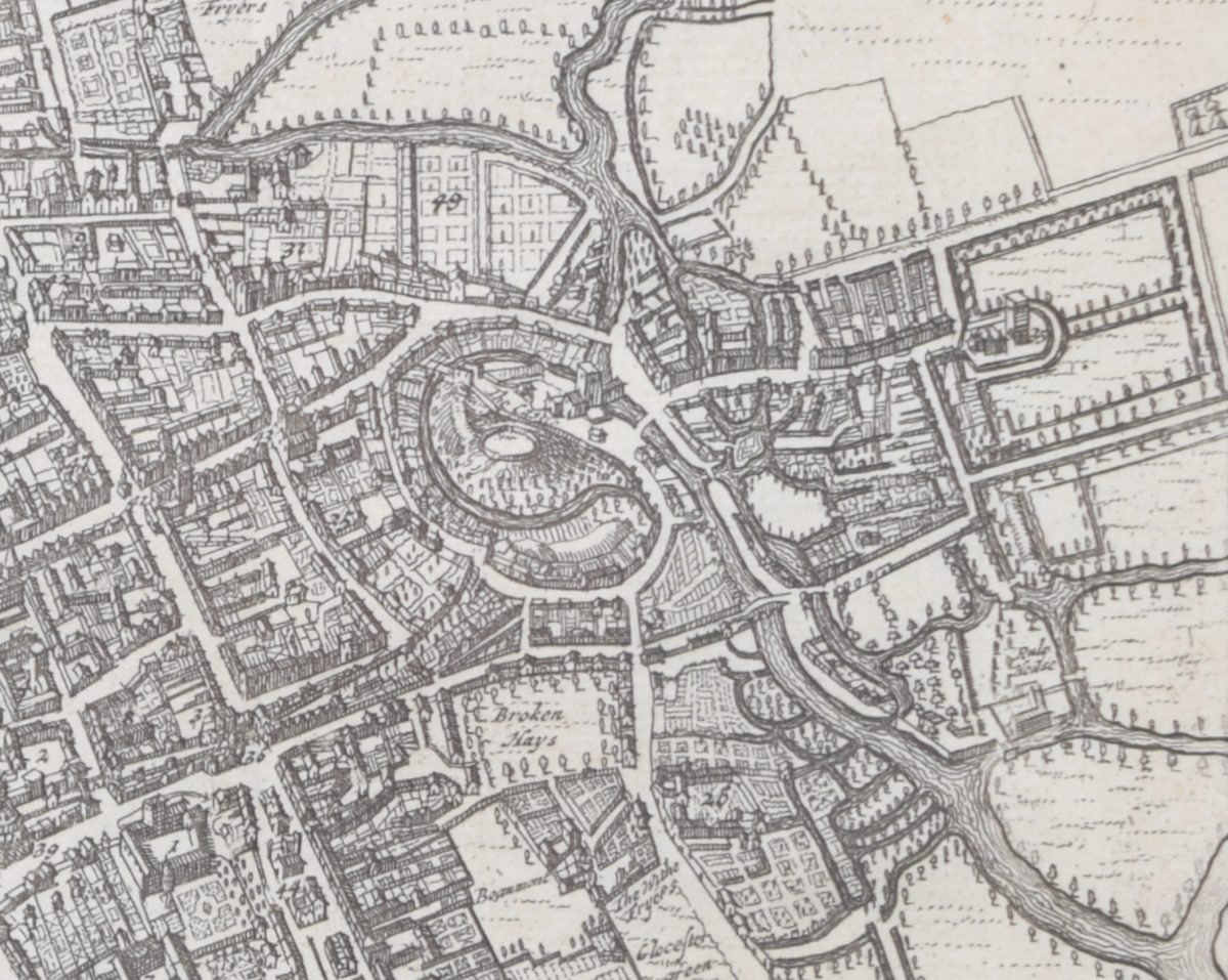 Map of Oxford 18th-century engraving by Pieter van der Aa after David ...