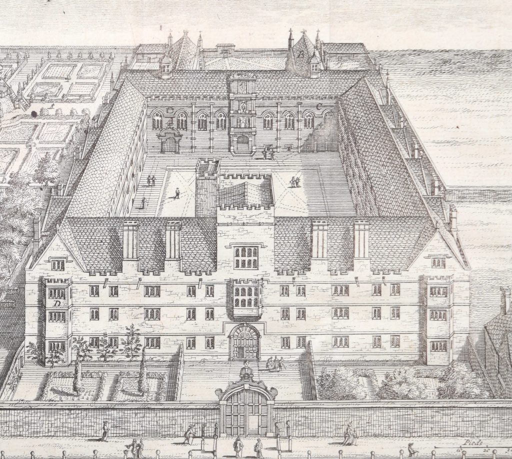Wadham College, Oxford engraving by Pieter van der Aa after David Loggan