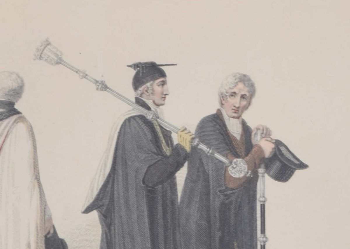 Doctors of Divinity, University of Cambridge 19th century engraving by ...