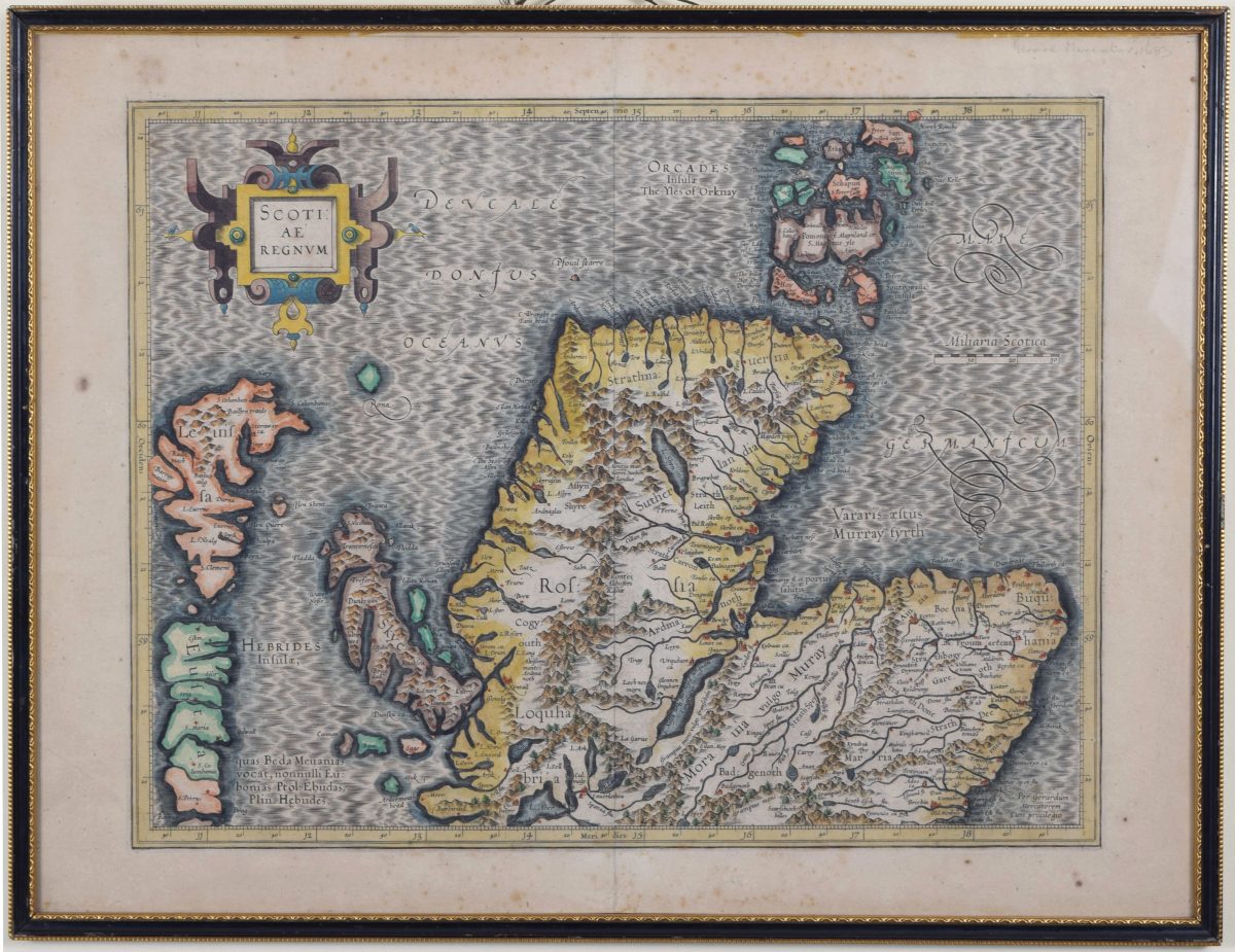 Map of the North of Scotland 17th century hand-coloured map by Gerardus ...