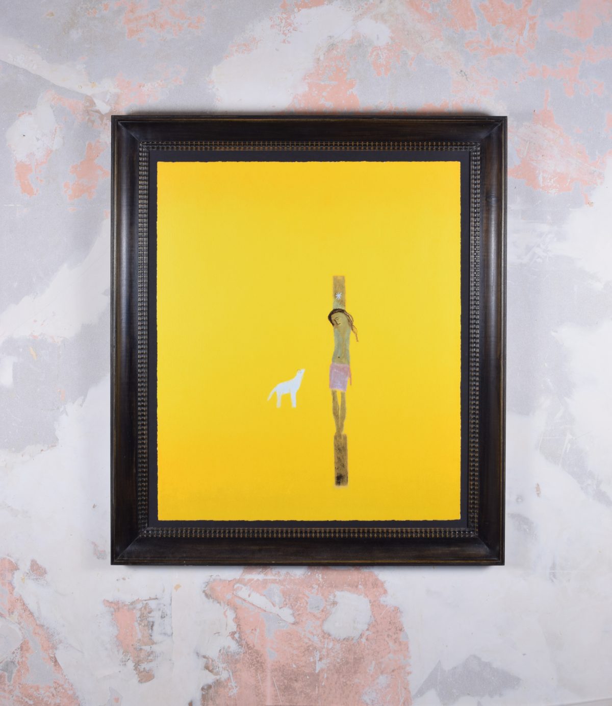 Craigie Aitchison Yellow Crucifixion screenprint - Manning Fine Art
