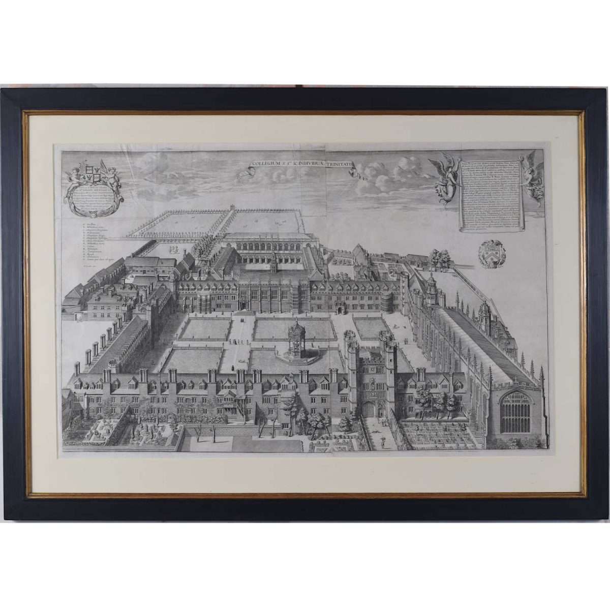 Trinity College, Cambridge engraving by David Loggan (1690)