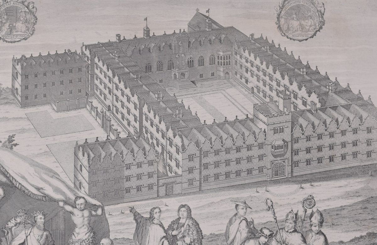 Oriel College, Oxford 18th century engraving