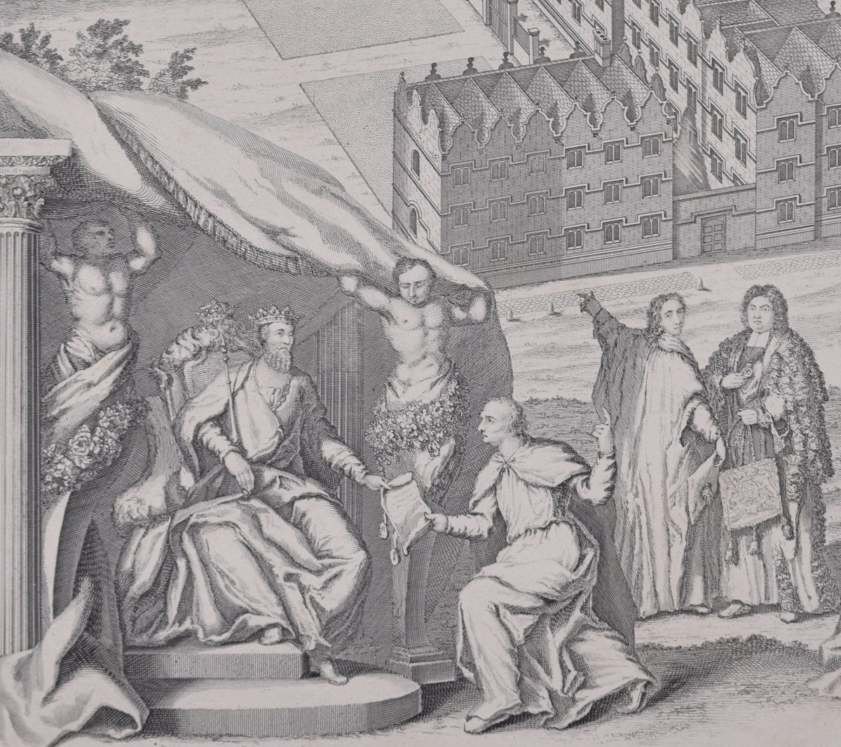 Oriel College, Oxford 18th century engraving