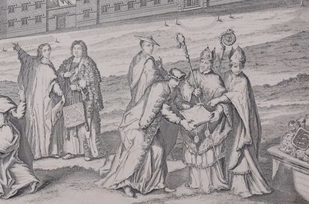 Oriel College, Oxford 18th century engraving