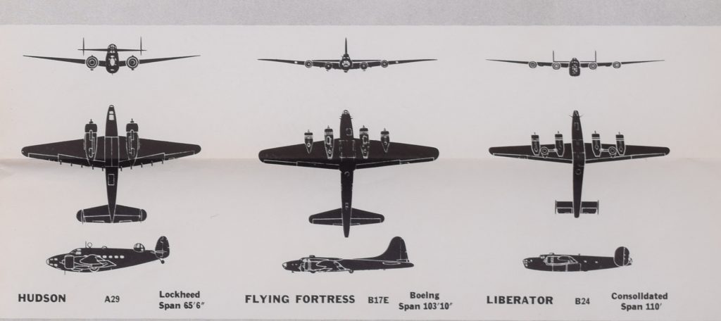 USA and UK fighter plane identification poster WW2