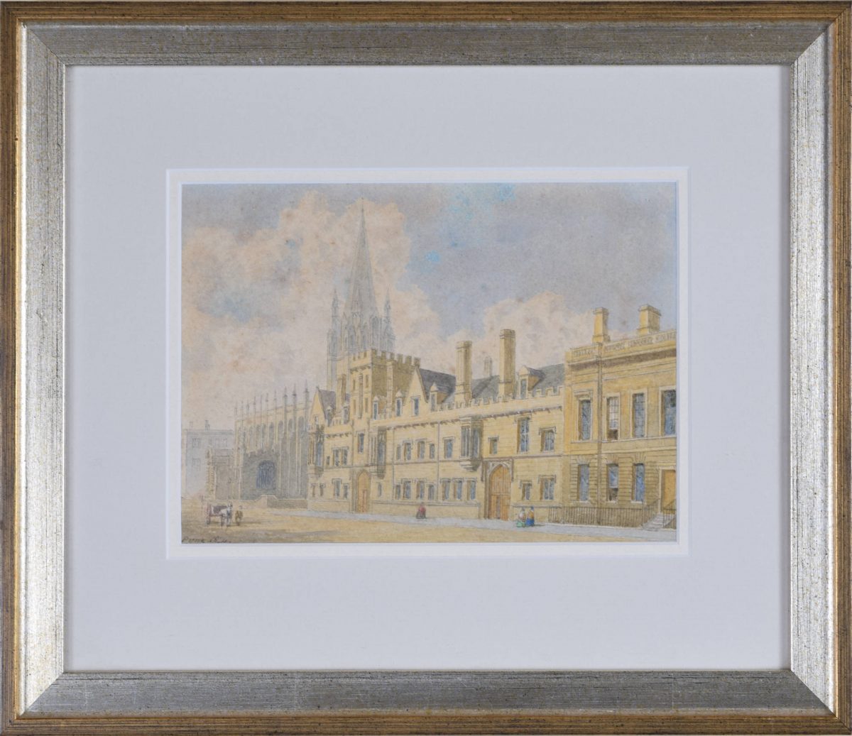 Oxford High Street with St Mary's Church Spire watercolour by George Pyne