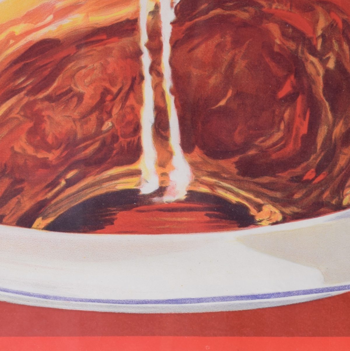 Rib of beef Bovril Bisto red original vintage poster