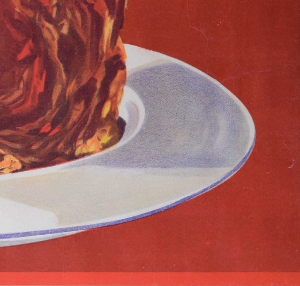 Rib of beef Bovril Bisto red original vintage poster