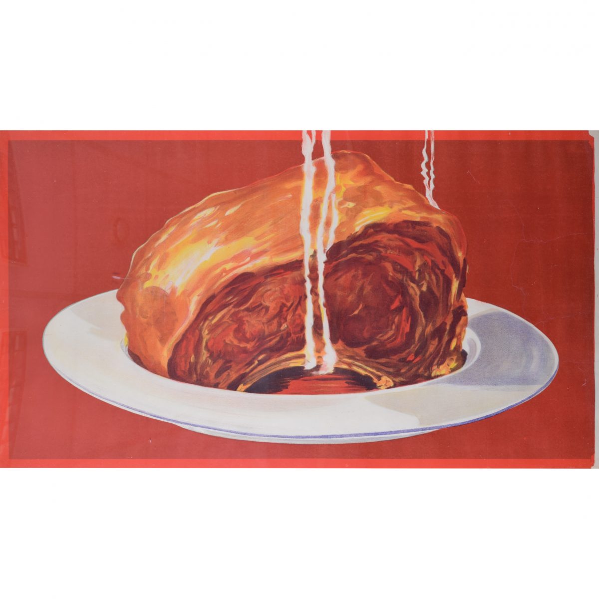 Rib of beef Bovril Bisto red original vintage poster