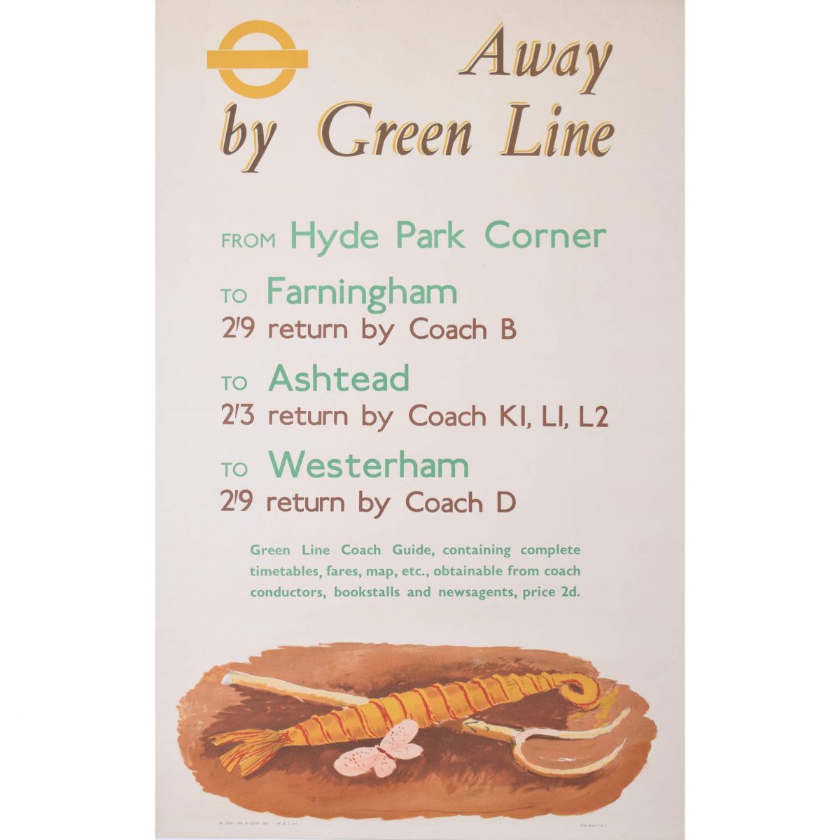 Away by Green Line Graham Sutherland original vintage poster - Manning ...