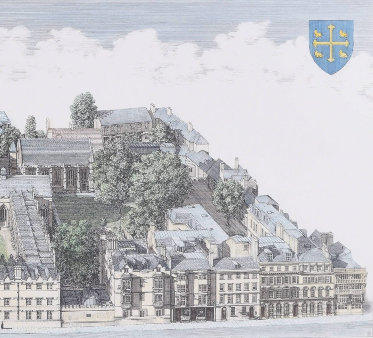 University College, Oxford etching by Andrew Ingamells - Manning Fine Art