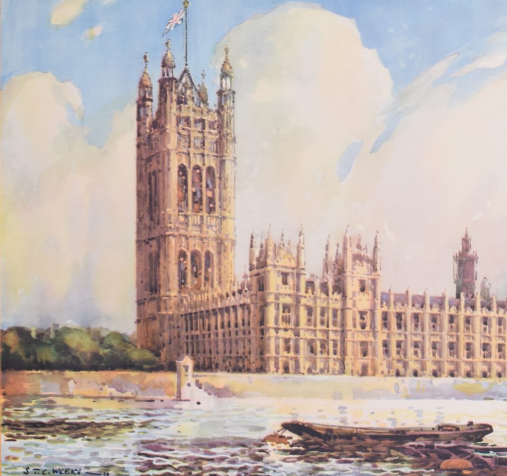 Houses of Parliament original vintage poster for National Savings