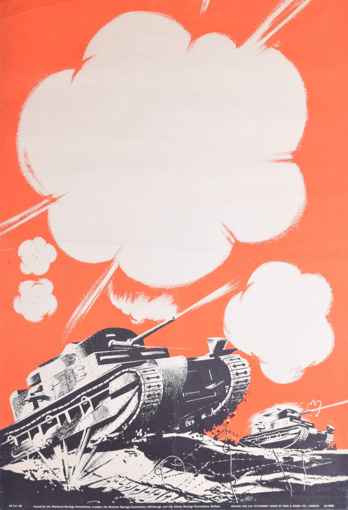 WW2 Tanks original vintage poster for National Savings - Manning Fine Art