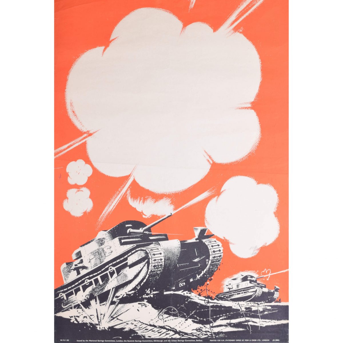 WW2 Tanks original vintage poster for National Savings - Manning Fine Art
