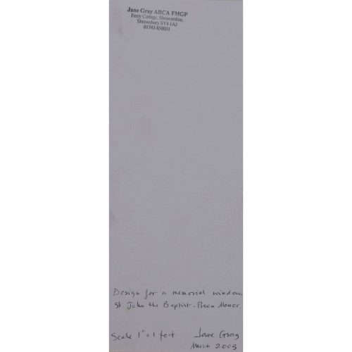 St John the Baptist Church, Preen Manor, Design for Stained Glass Window