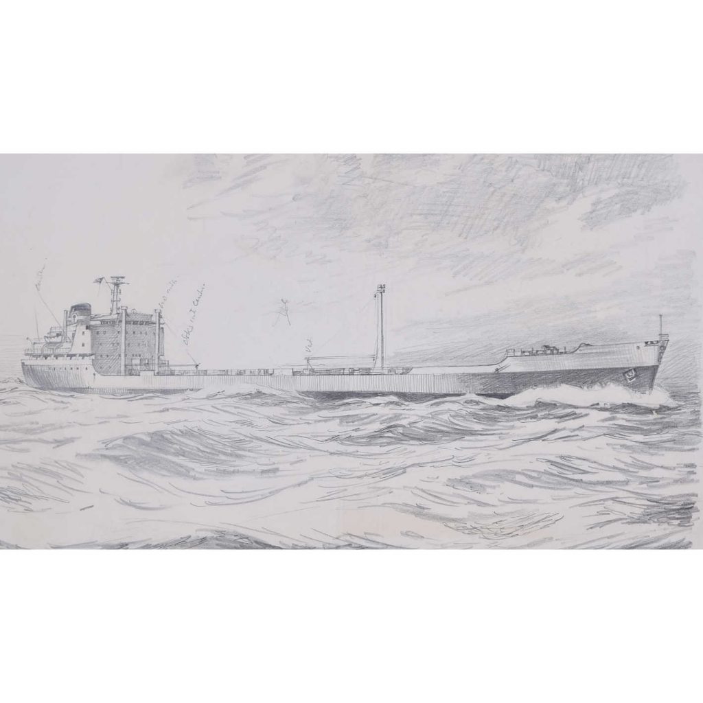Laurence Dunn, Coastal Tramp Pencil Drawing - Manning Fine Art
