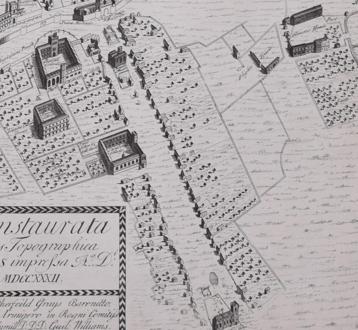 The First Map of Oxford engraving by William Williams after Ralph Agas