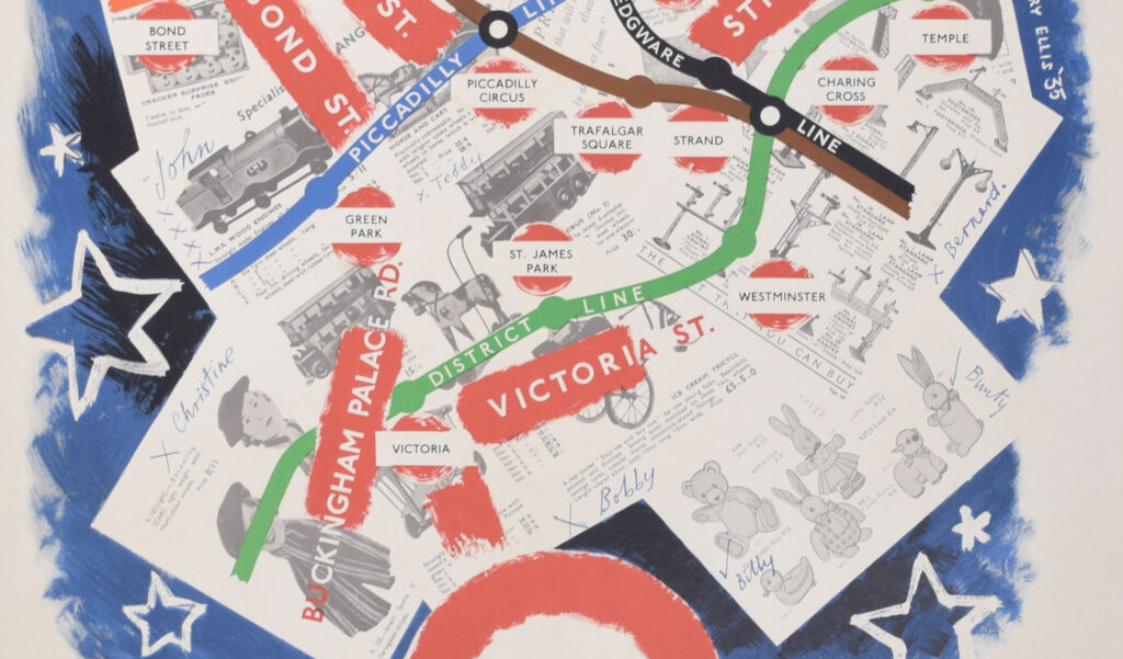 London Underground Map of London (1935) Christmas poster by Clifford ...