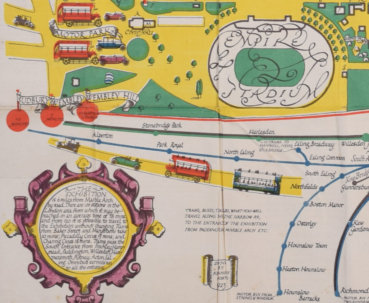 British Empire Exhibition 1924 Wembley map by Stanley Kennedy North