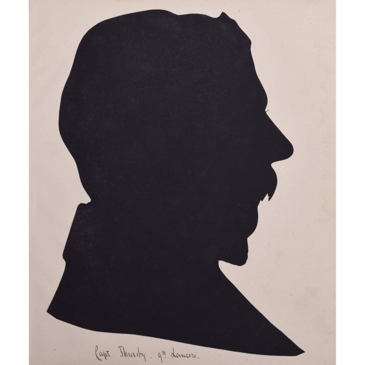 Nineteenth century silhouette of a gentleman: Captain Piers Thursby ...