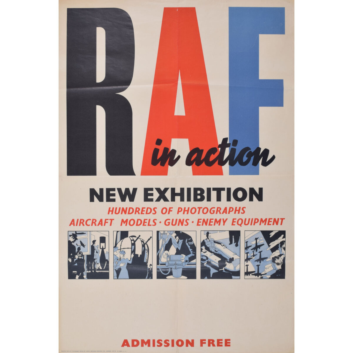 RAF in Action WW2 original vintage poster - Manning Fine Art