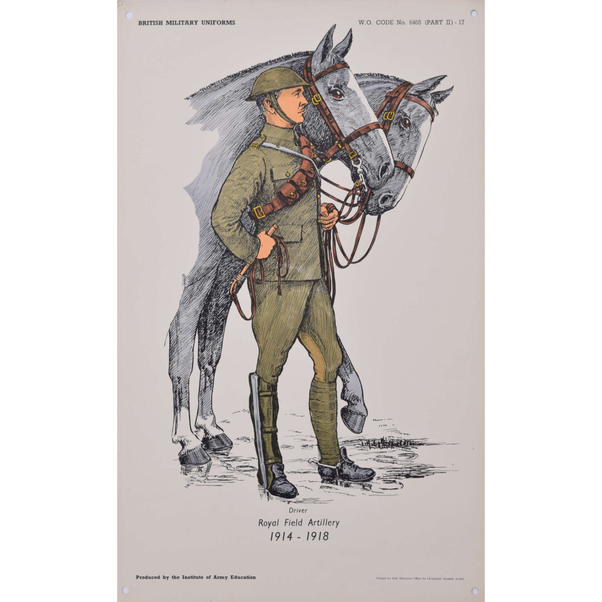 Royal Field Artillery Driver Institute of Army Education WW1 uniform ...