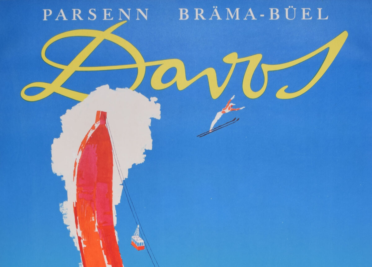 Davos, Switzerland original vintage ski poster by Donald Brun - Manning ...