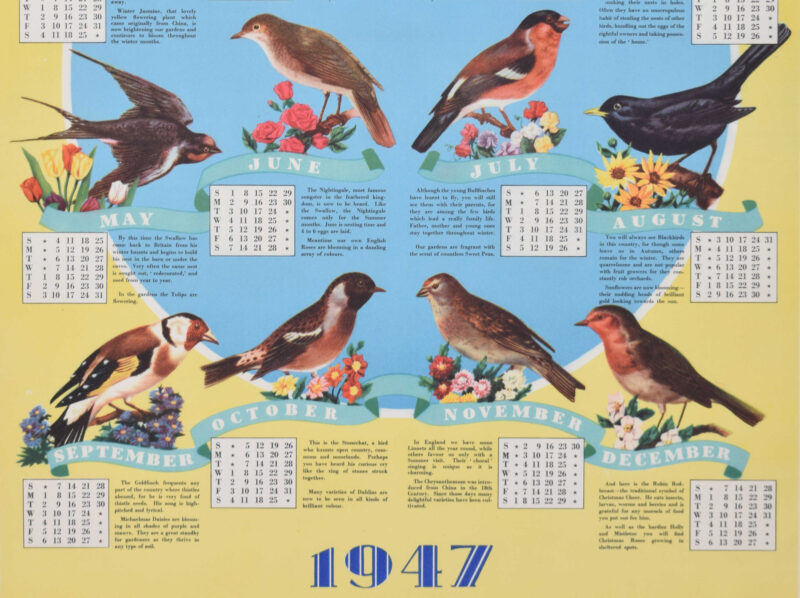 National Savings 1947 original vintage calendar poster - Manning Fine Art