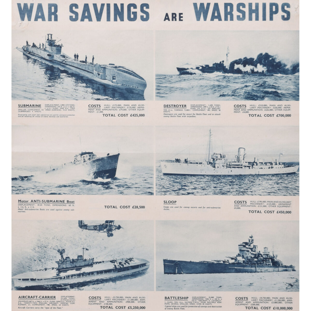 War Savings are Warships / The Signal is Save original vintage WW2 ...